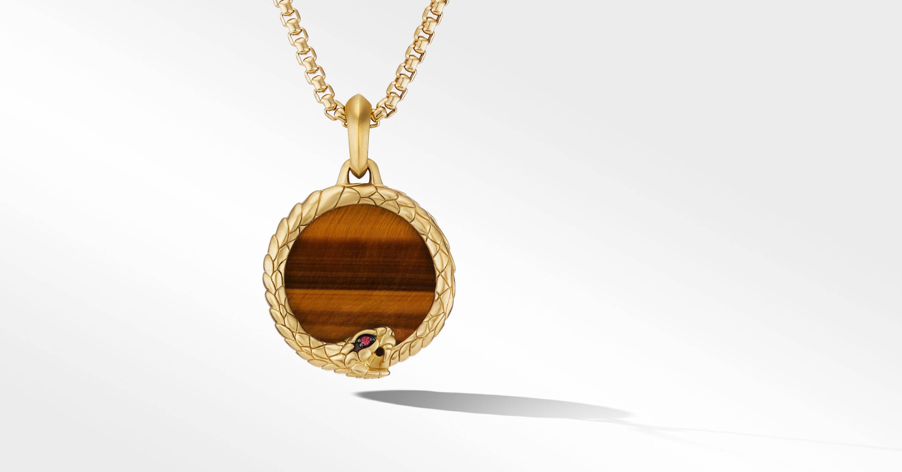 David Yurman Cairo Ouroboros Amulet In 18k Yellow Gold With Tiger's Eye ...
