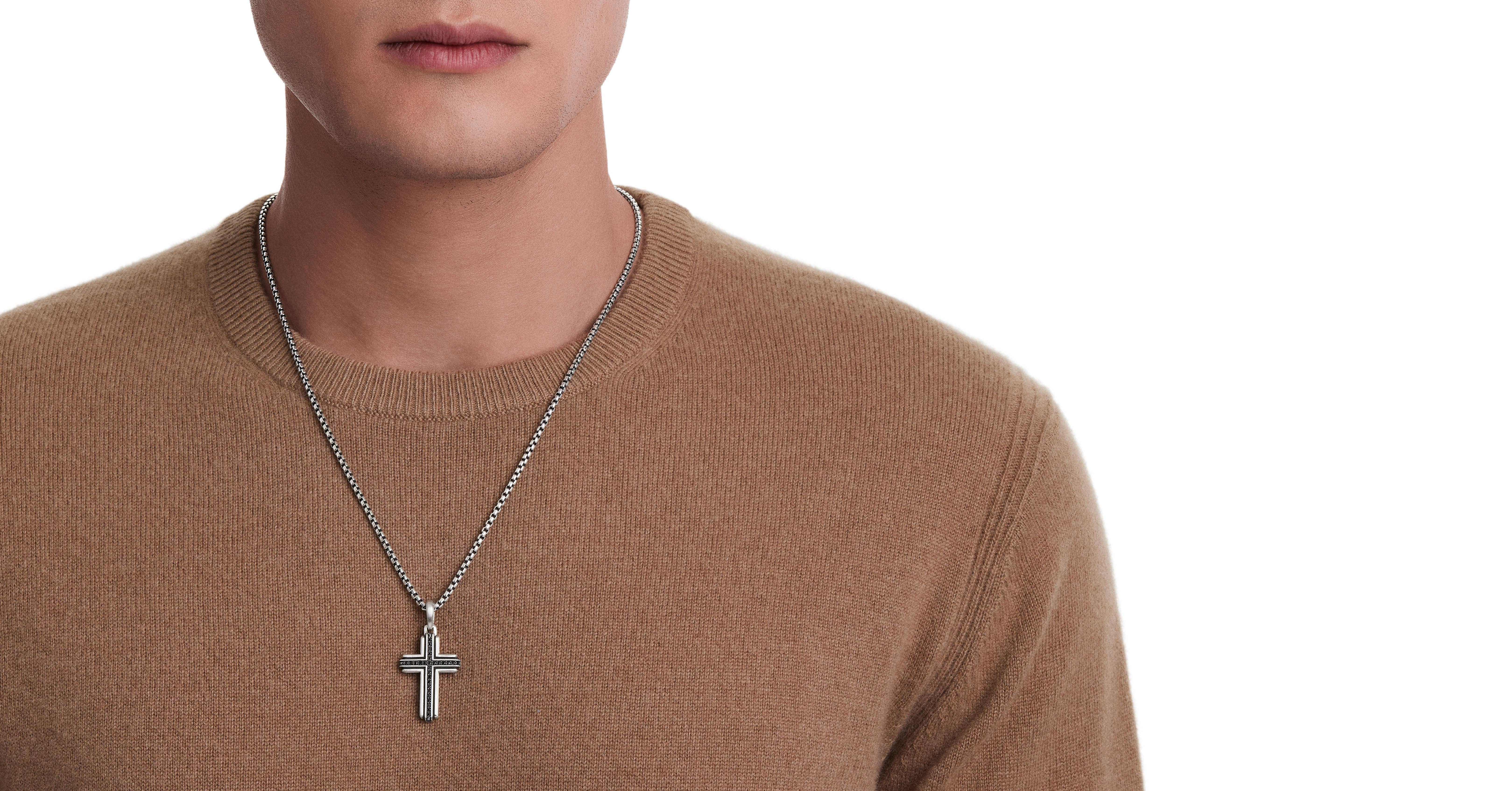 Silver Chain For Men With Cross