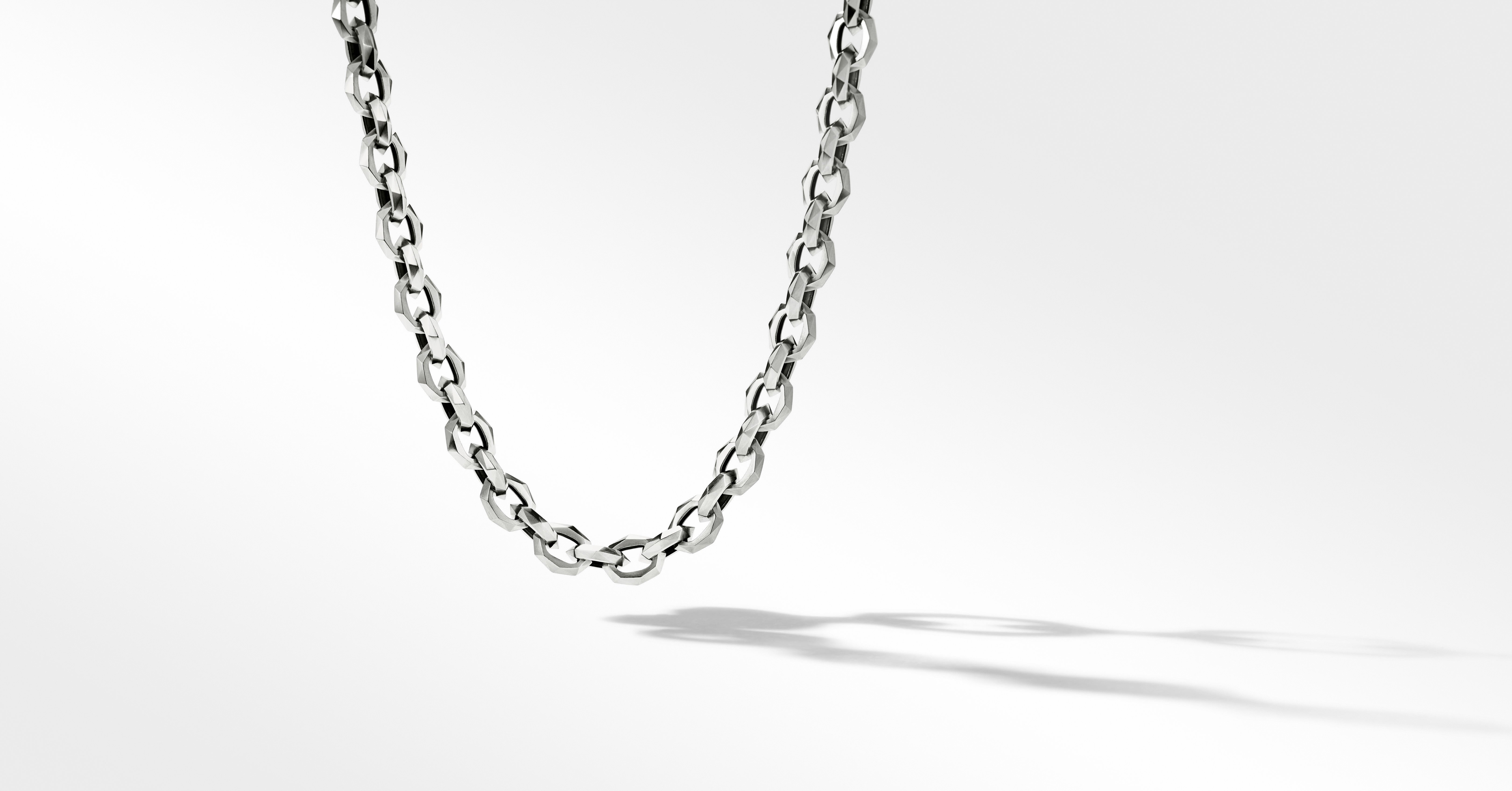 Torqued Faceted Chain Link Necklace in Sterling Silver | David Yurman
